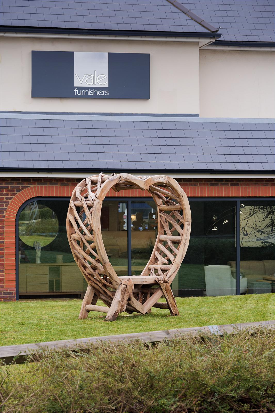 Vale Furnishers Root - Garden Heart Bench